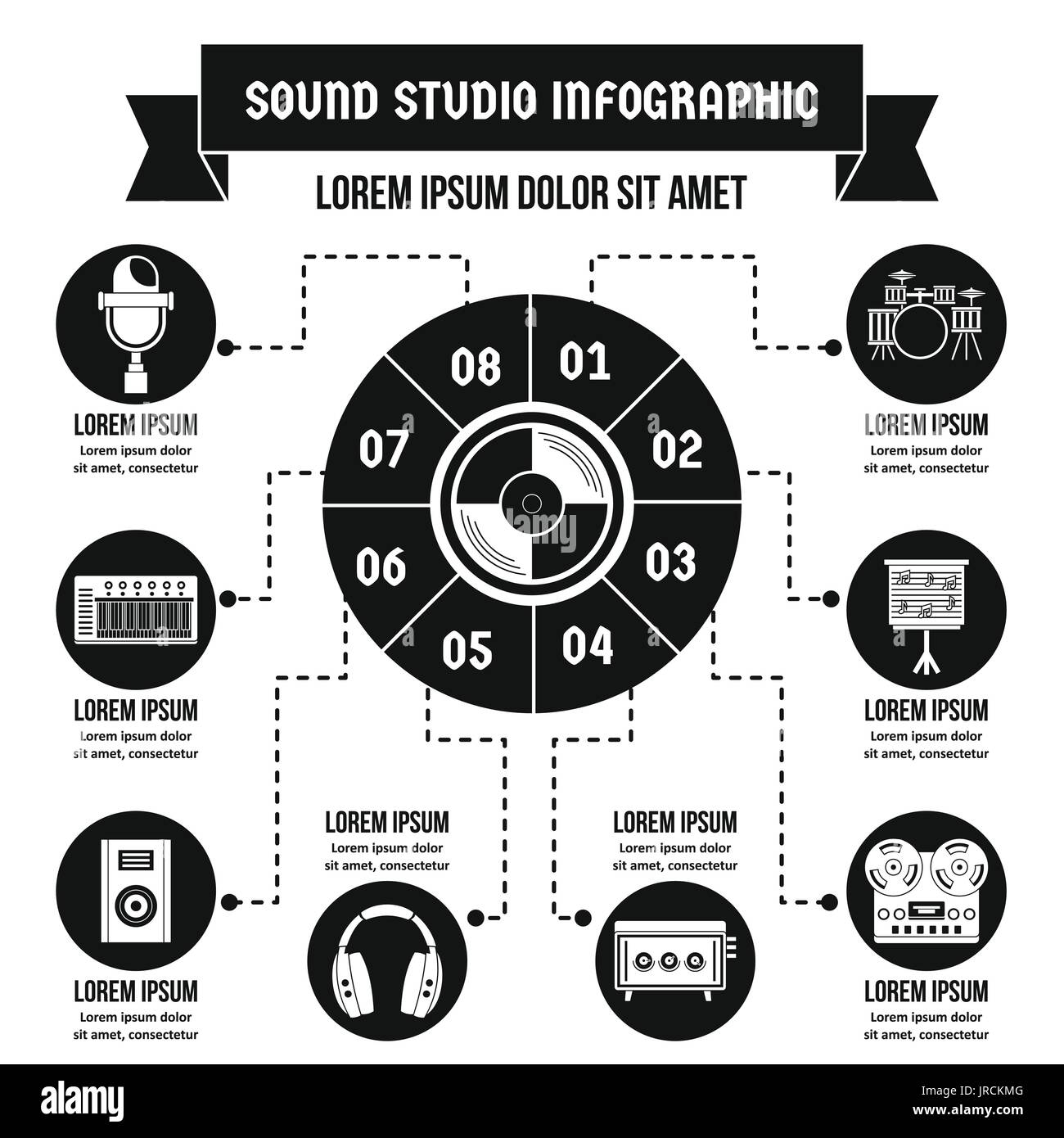 Sound studio infographic concept, simple style Stock Vector Image & Art ...