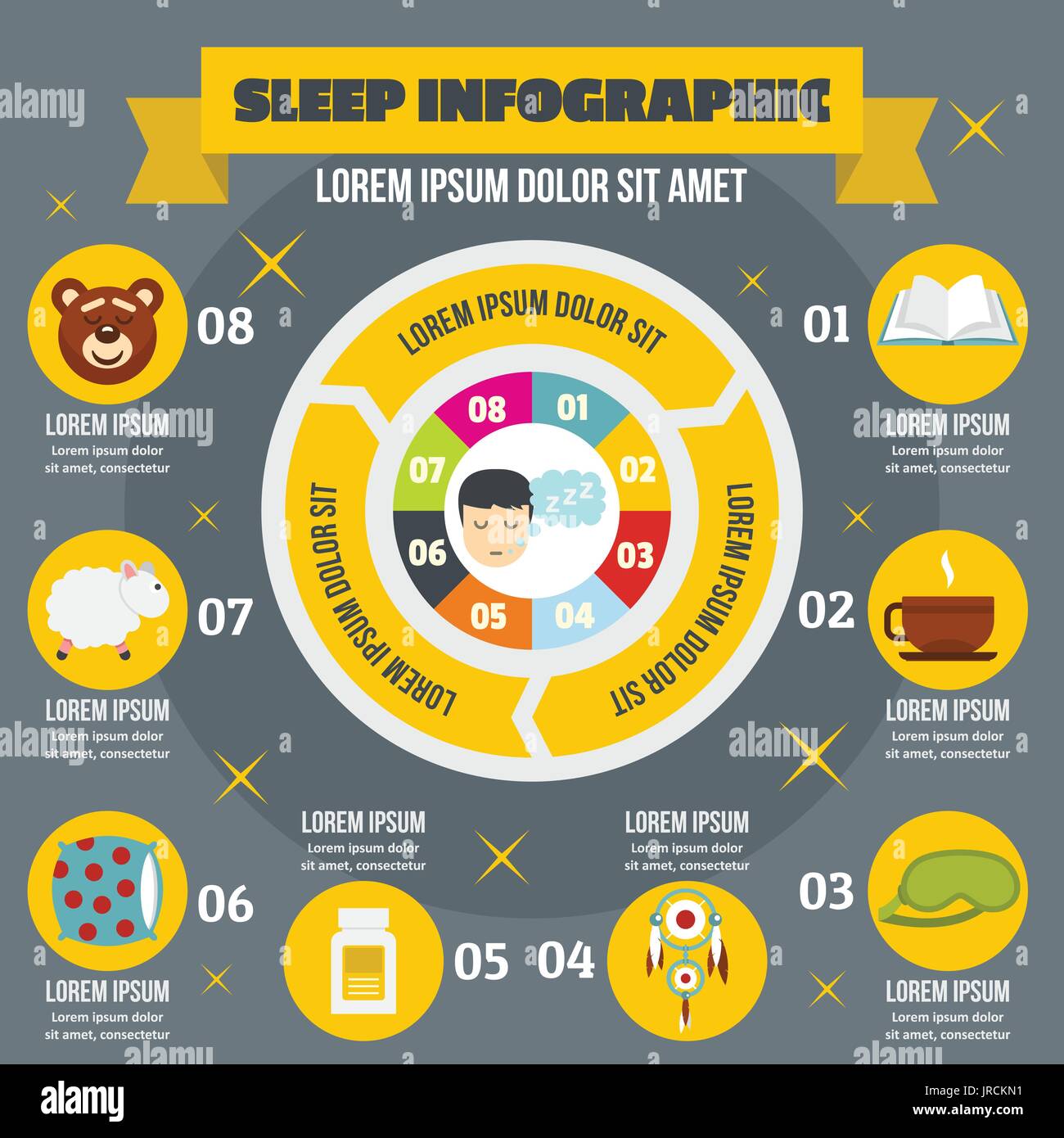 Sleep infographic concept, flat style Stock Vector Image & Art - Alamy