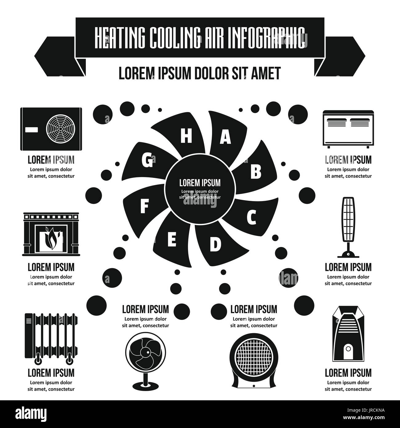 Heating cool air infographic concept, simple style Stock Vector Image ...