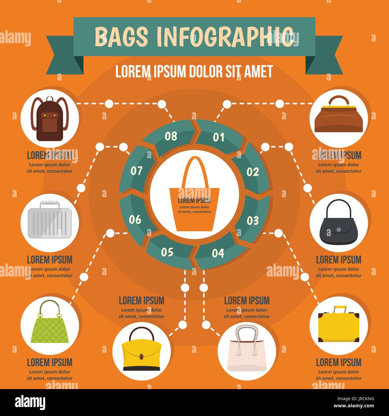 Bags infographic concept flat hi-res stock photography and images - Alamy