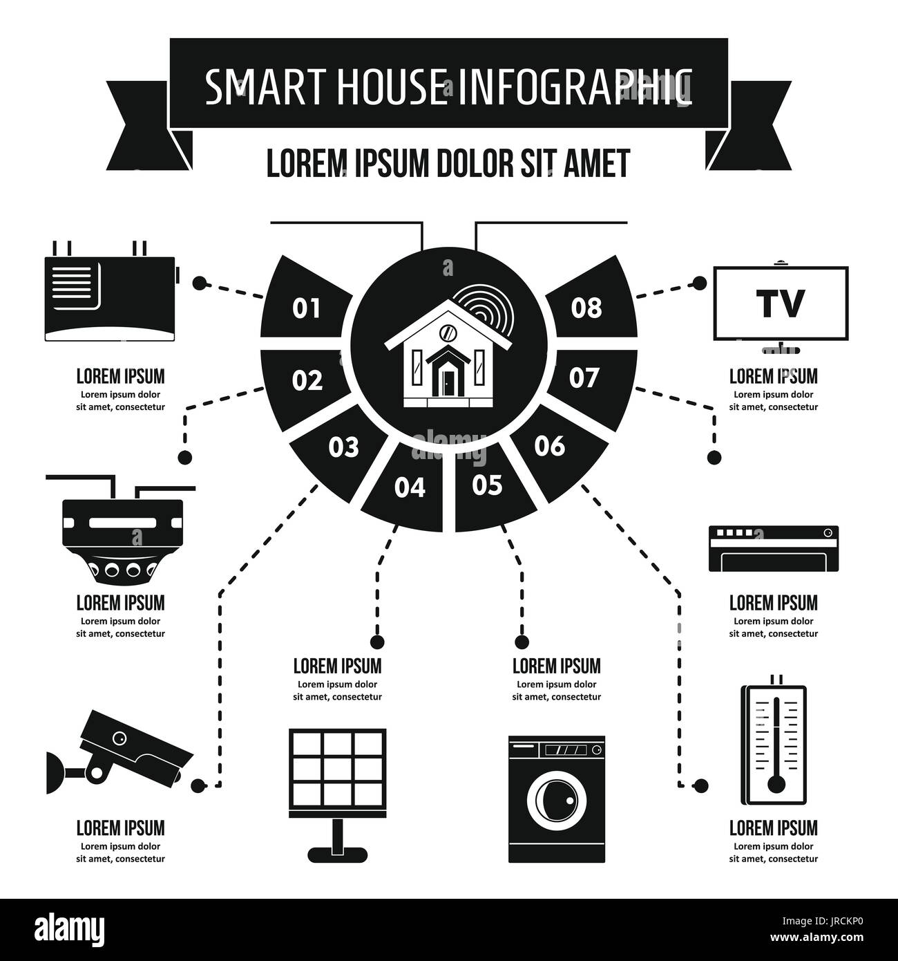 Smart house infographic concept, simple style Stock Vector Image & Art ...