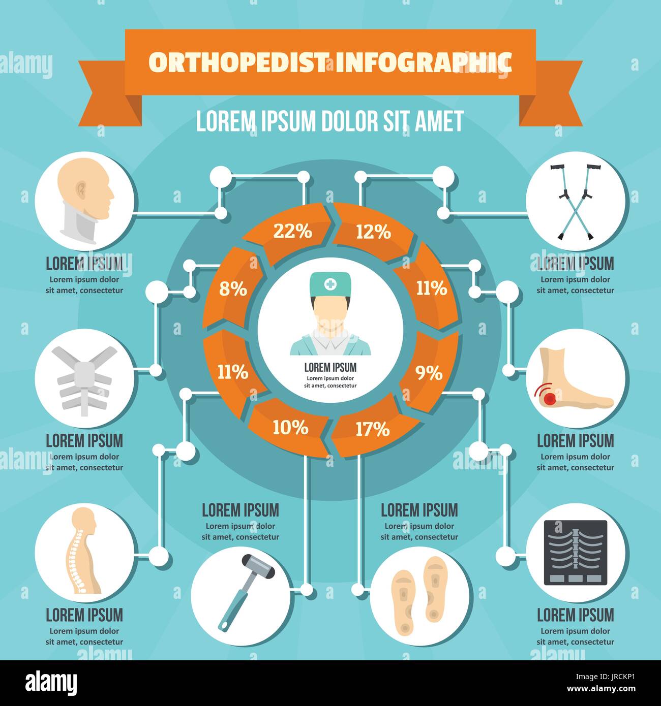 Orthopedist infographic concept, flat style Stock Vector Image & Art ...