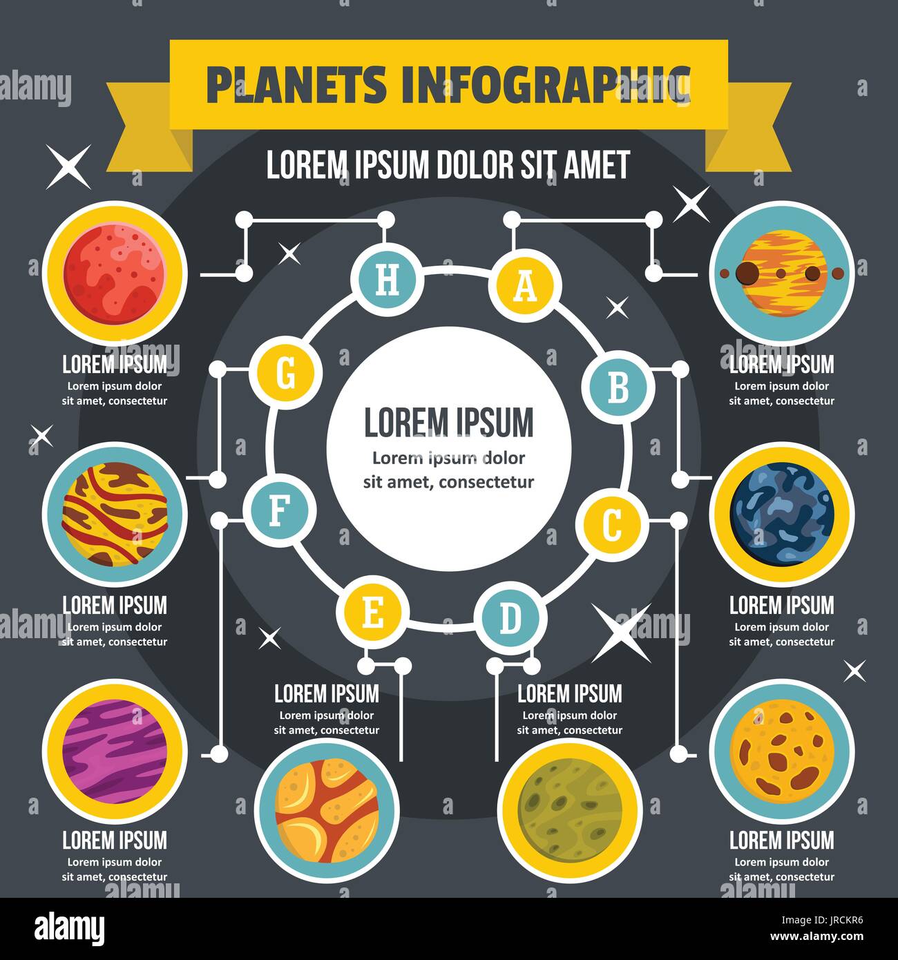 Planets infographic concept, flat style Stock Vector Image & Art - Alamy