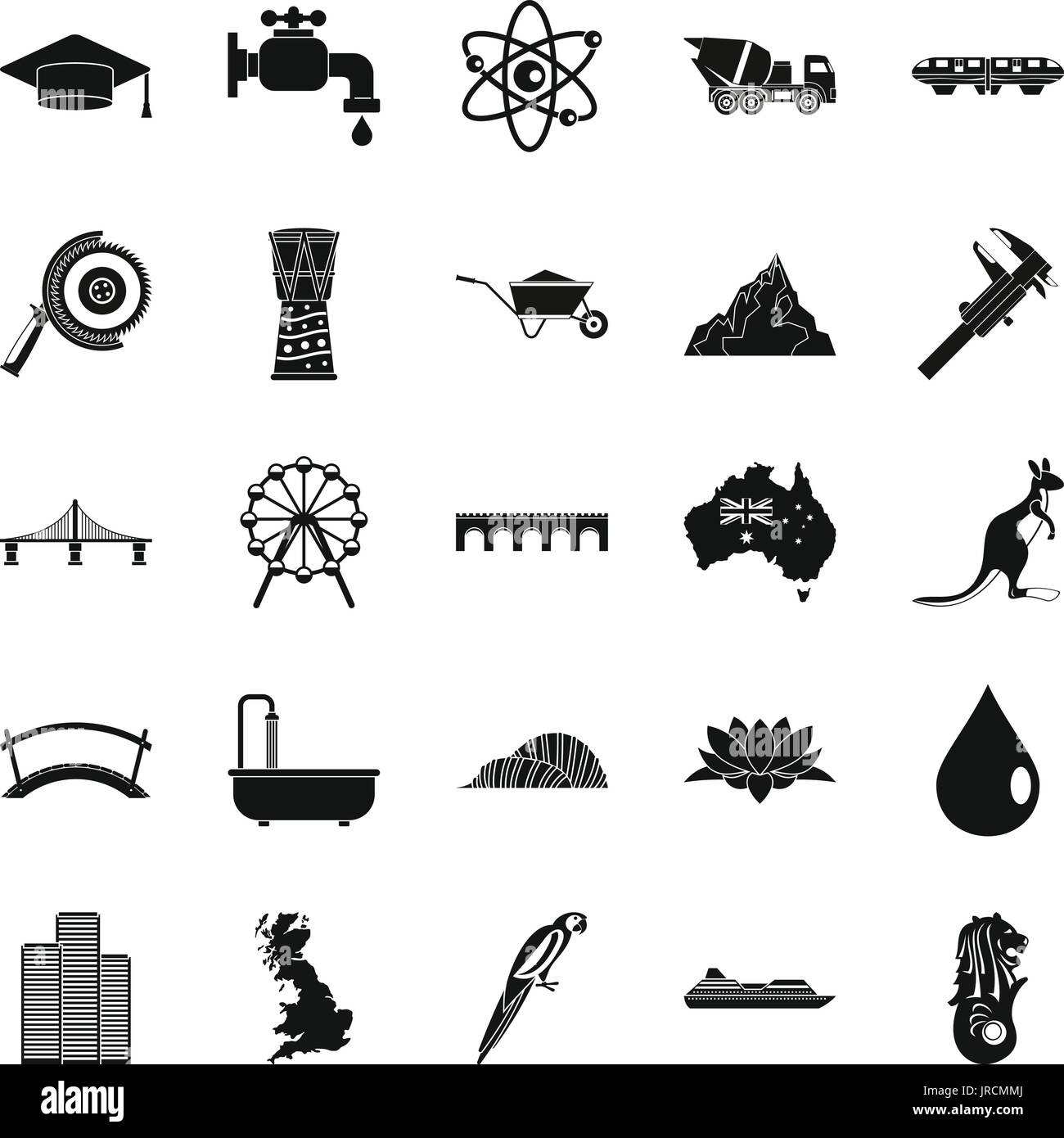 Crossing icons set, simple style Stock Vector Image & Art - Alamy