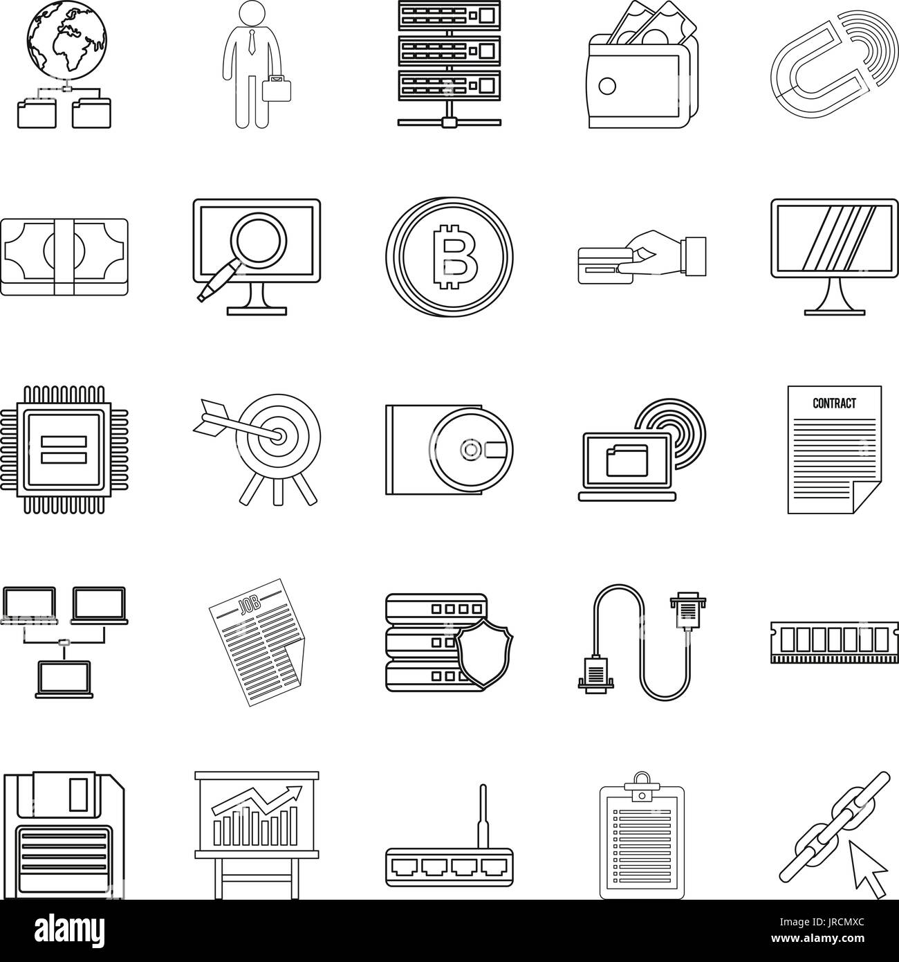 Clerk icons set, outline style Stock Vector Image & Art - Alamy