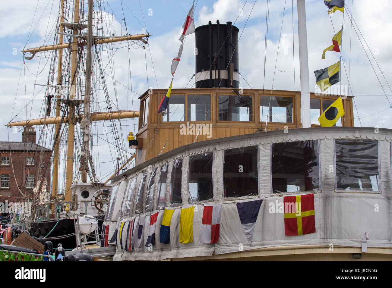 The Steamship Daniel Adamson in the Albert Dock in Liverpool Stock ...