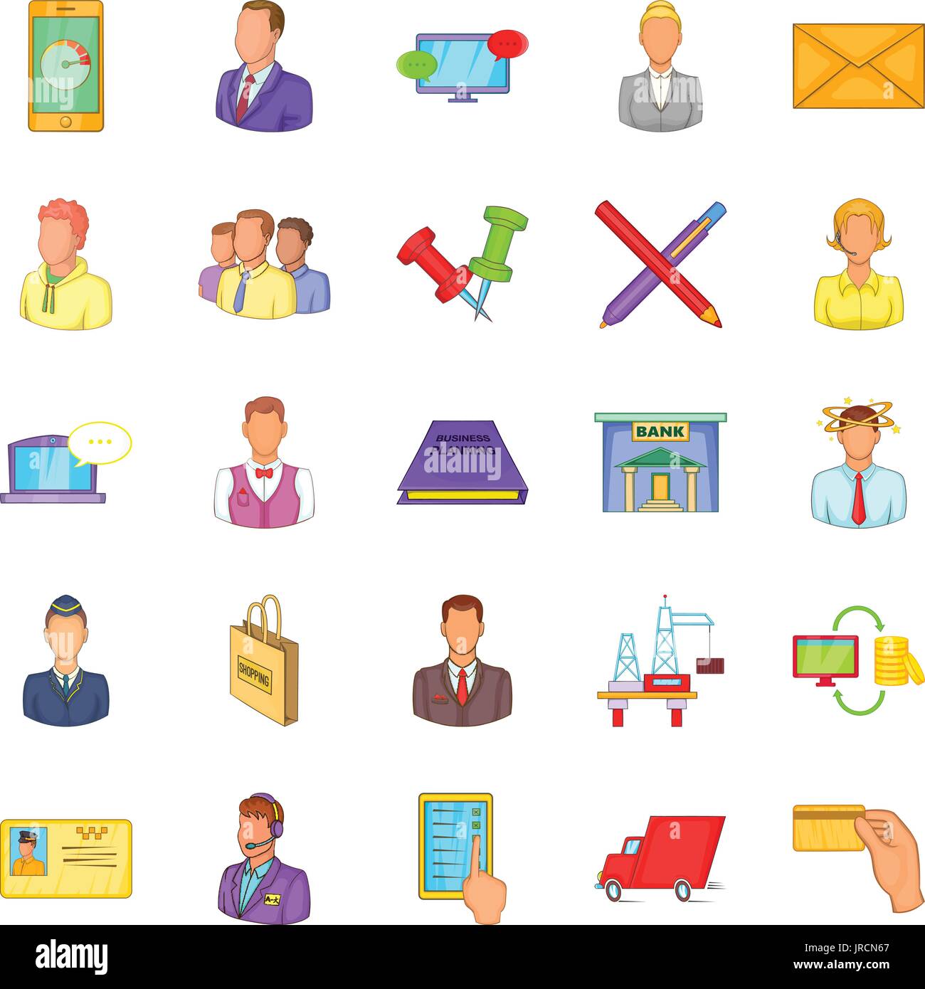 Business process icons set, cartoon style Stock Vector Image & Art - Alamy