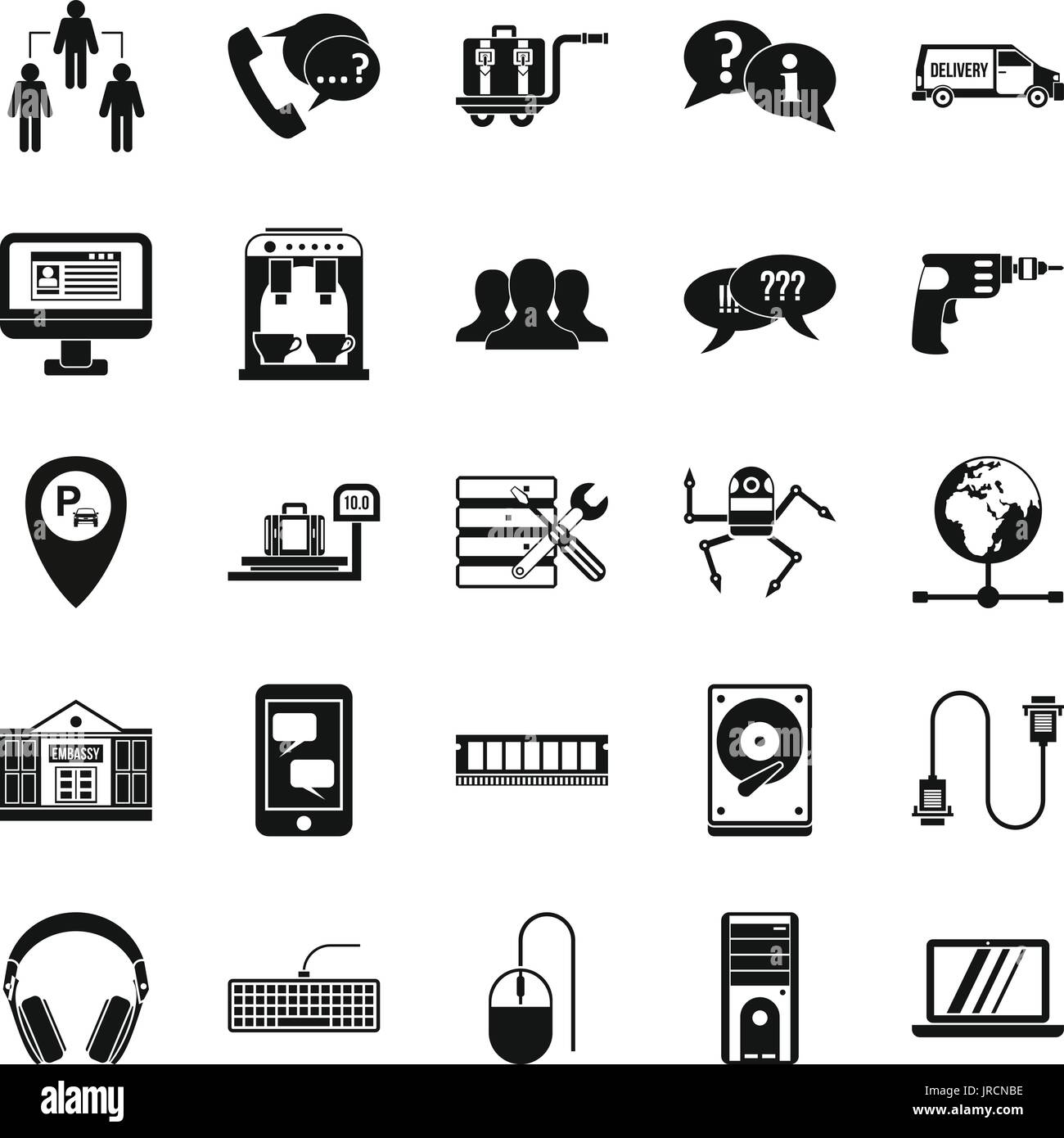 Headset icons set, simple style Stock Vector Image & Art - Alamy