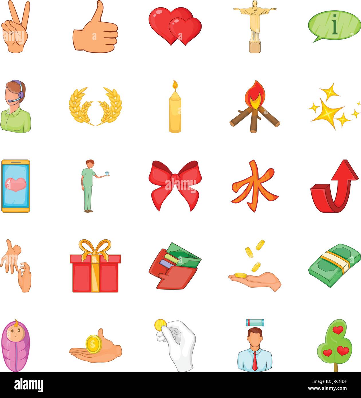 Care help icons set, cartoon style Stock Vector Image & Art - Alamy