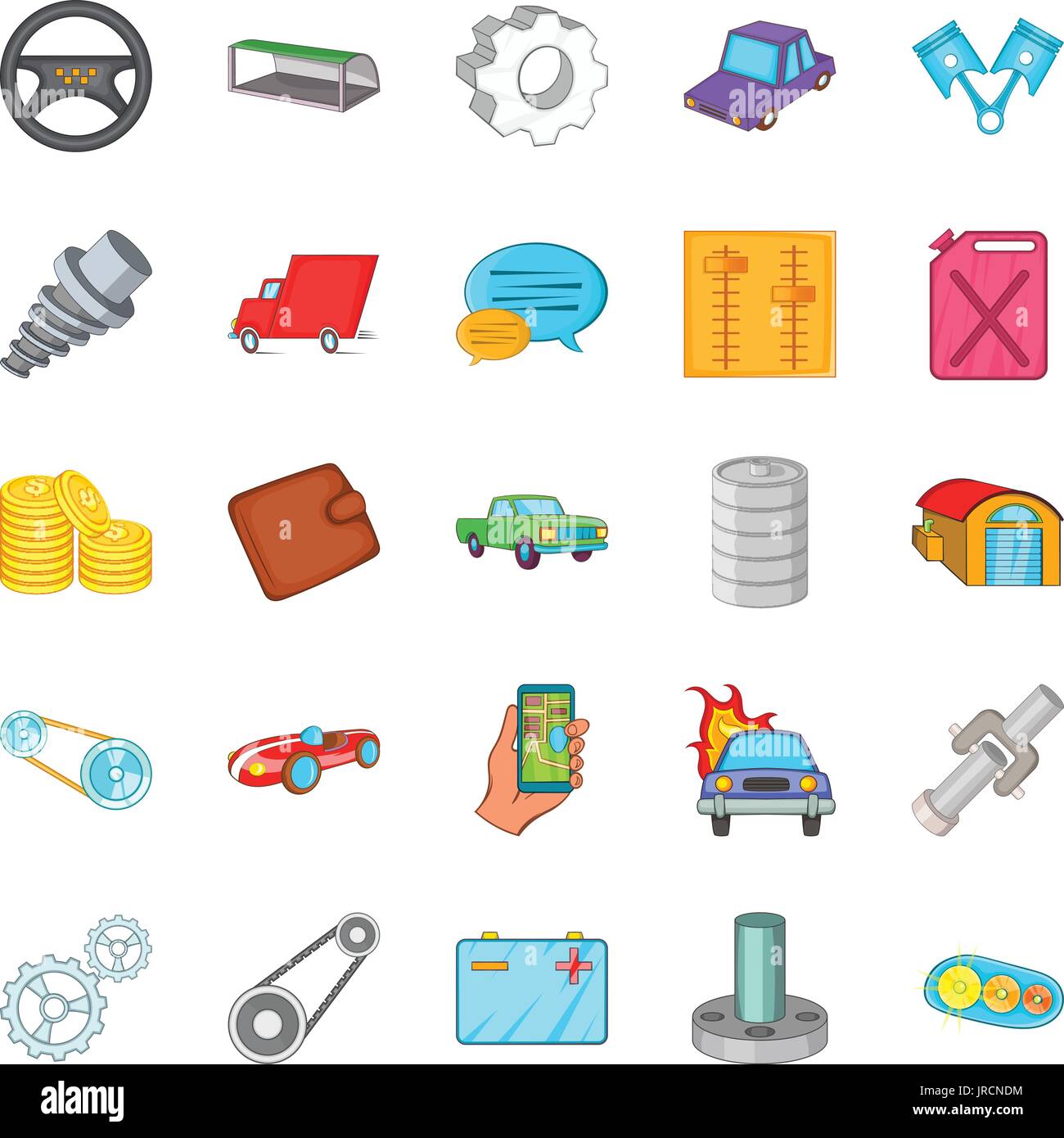 Car mending icons set, cartoon style Stock Vector Image & Art - Alamy