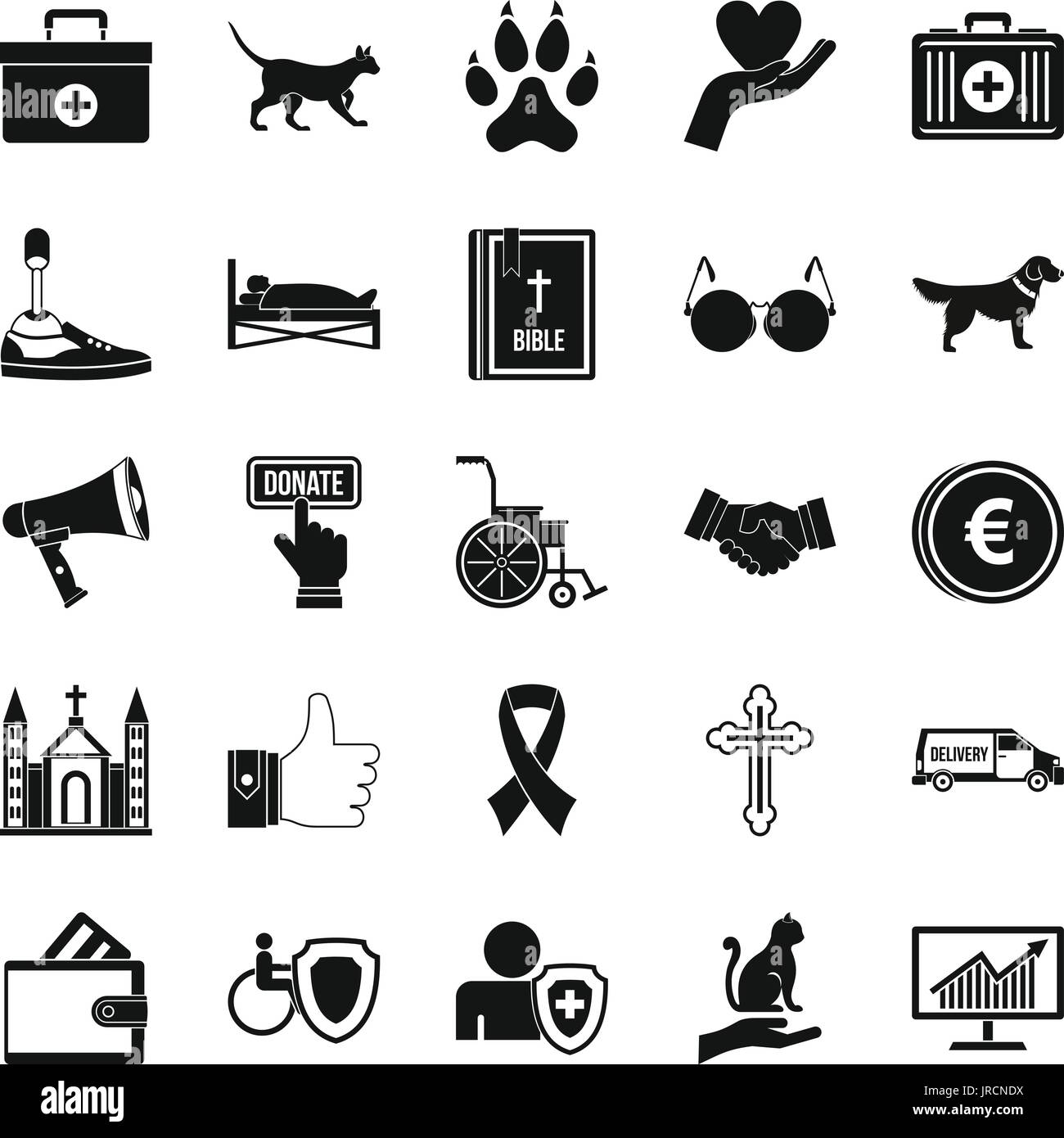 Welfare icons set, simple style Stock Vector Image & Art - Alamy