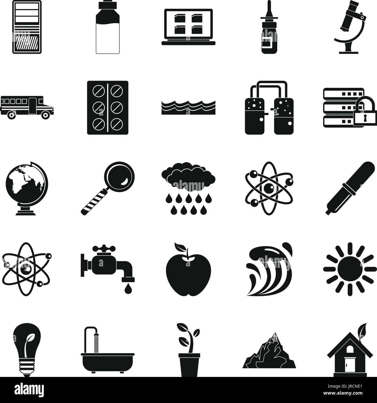 Chemical element icons set, simple style Stock Vector Image & Art - Alamy