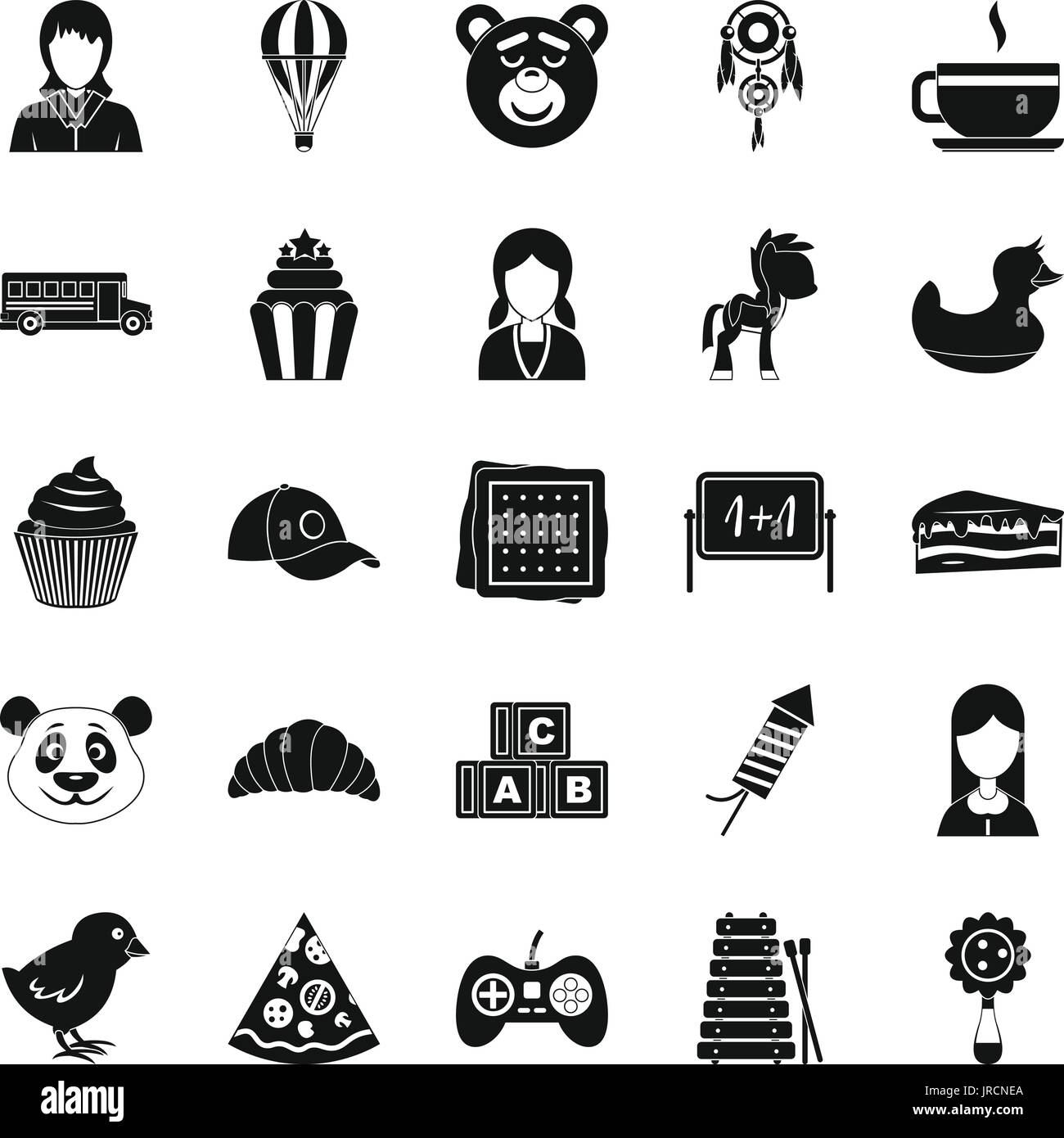 Kid center icons set, simple style Stock Vector Image & Art - Alamy