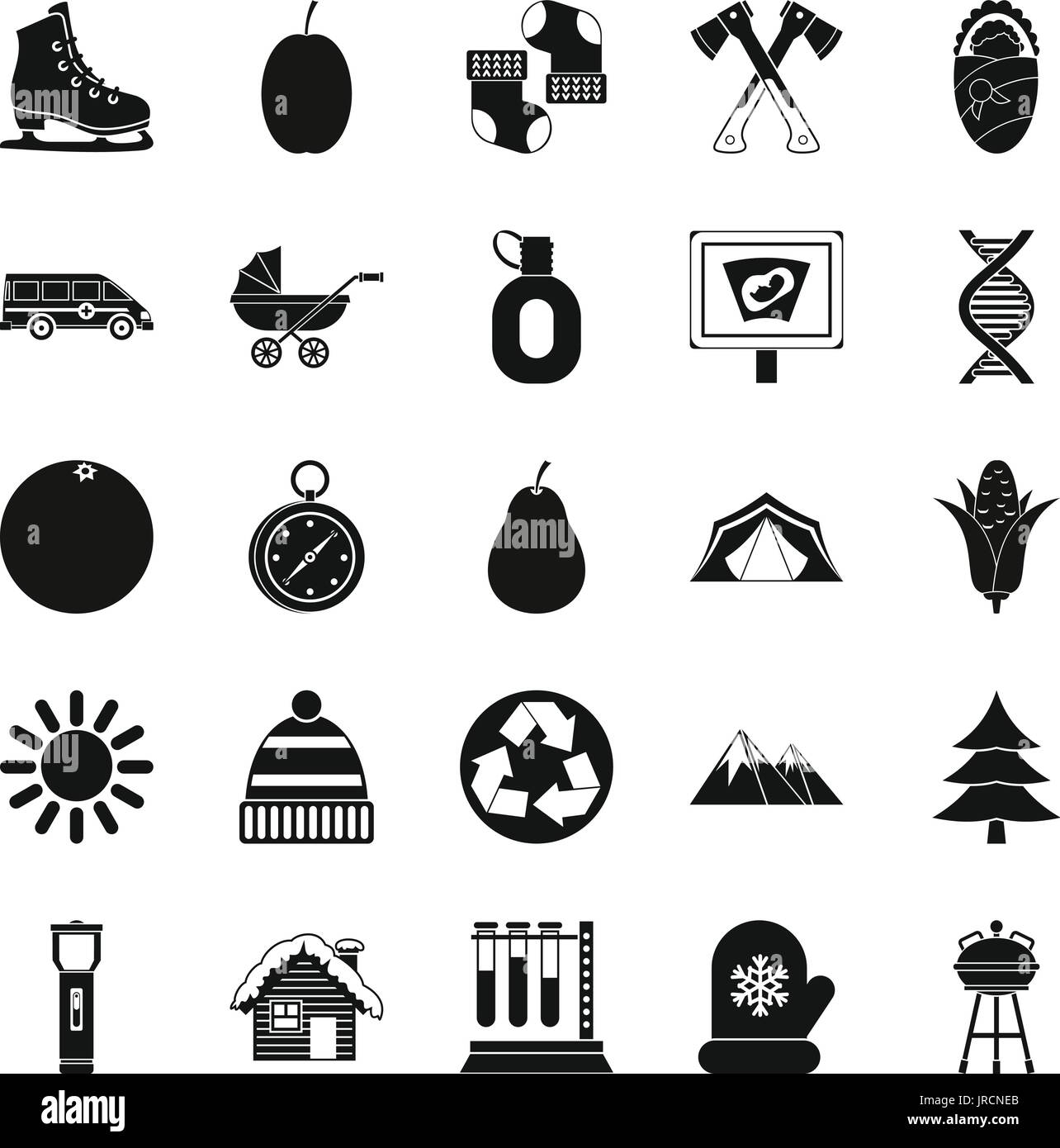 Kid camp icons set, simple style Stock Vector Image & Art - Alamy