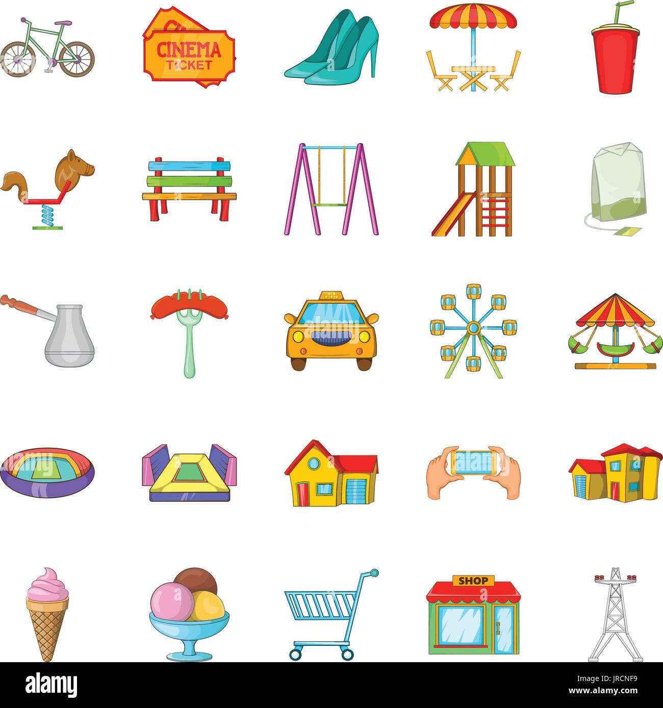 Playground icons set, cartoon style Stock Vector Image & Art - Alamy