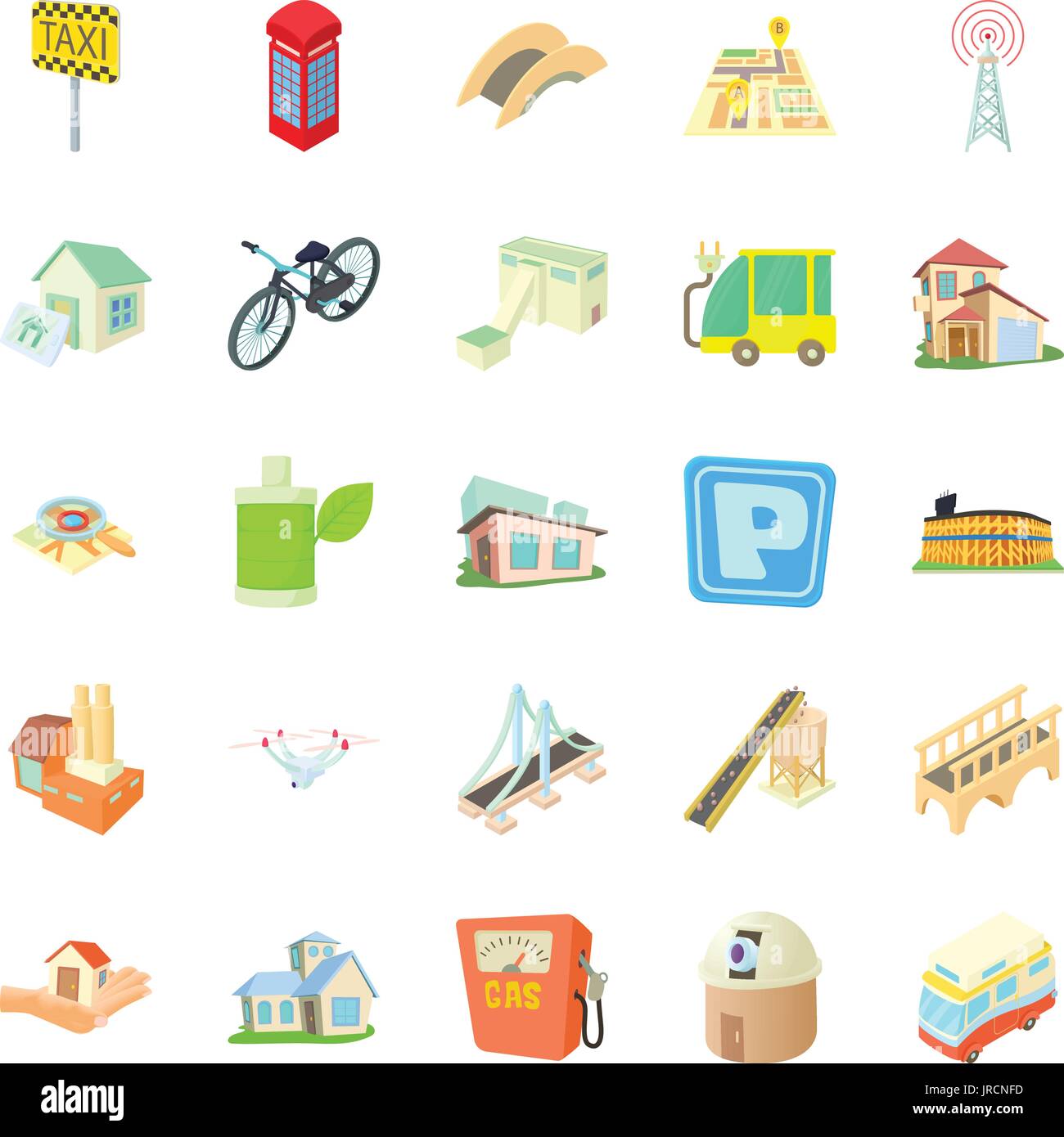 Townish icons set, cartoon style Stock Vector Image & Art - Alamy
