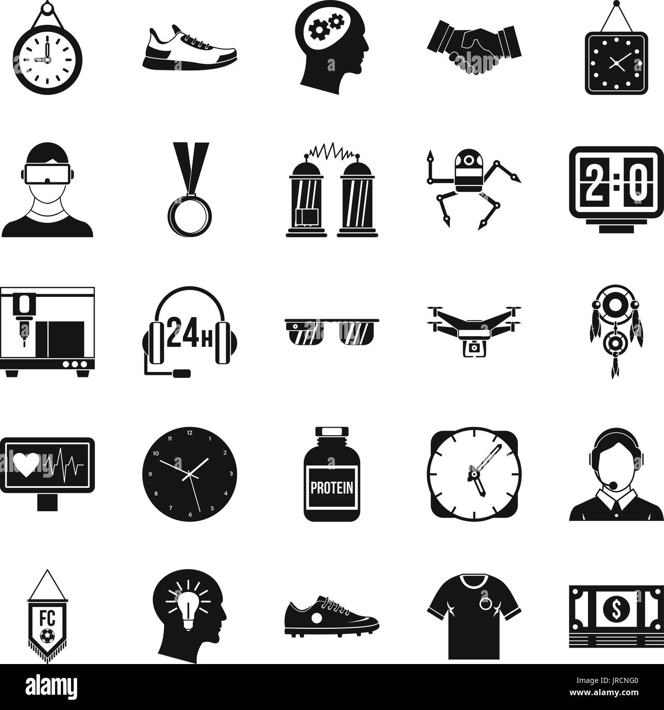 Ticker icons set, simple style Stock Vector Image & Art - Alamy