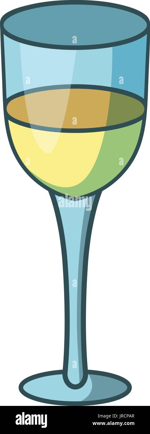 Glass of white wine icon, cartoon style Stock Vector Image & Art - Alamy