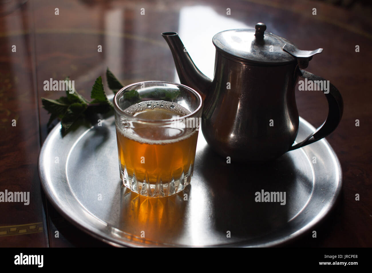 view of a moroccan traditional tea on a table Stock Photo - Alamy