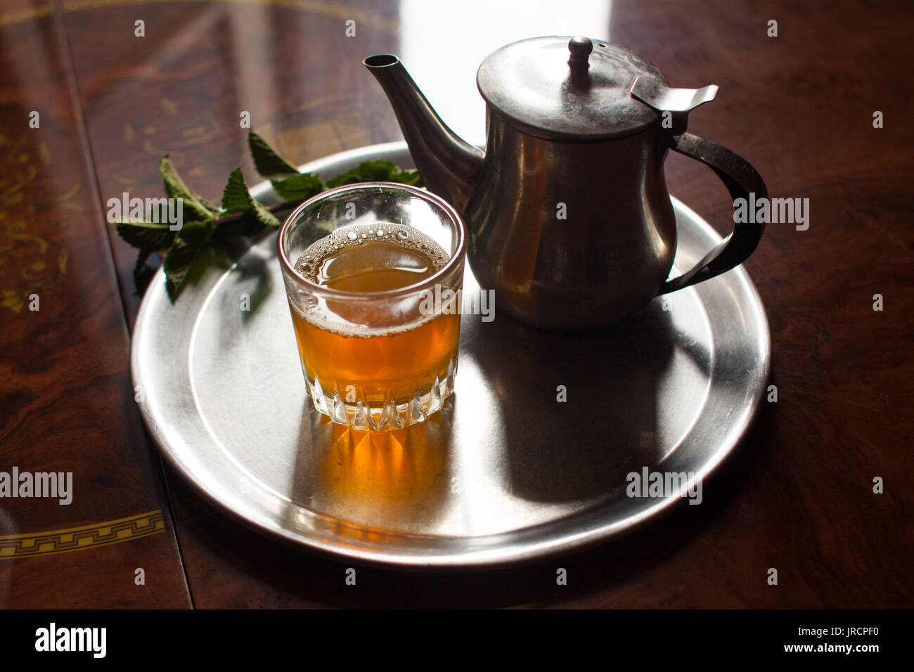 view of a moroccan traditional tea on a table Stock Photo - Alamy