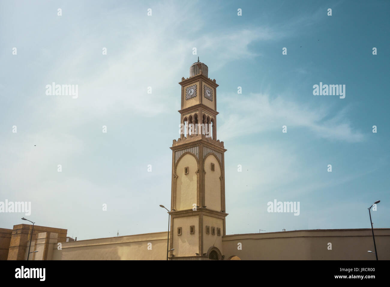 view of clock tower in Casablanca - Morocco Stock Photo - Alamy