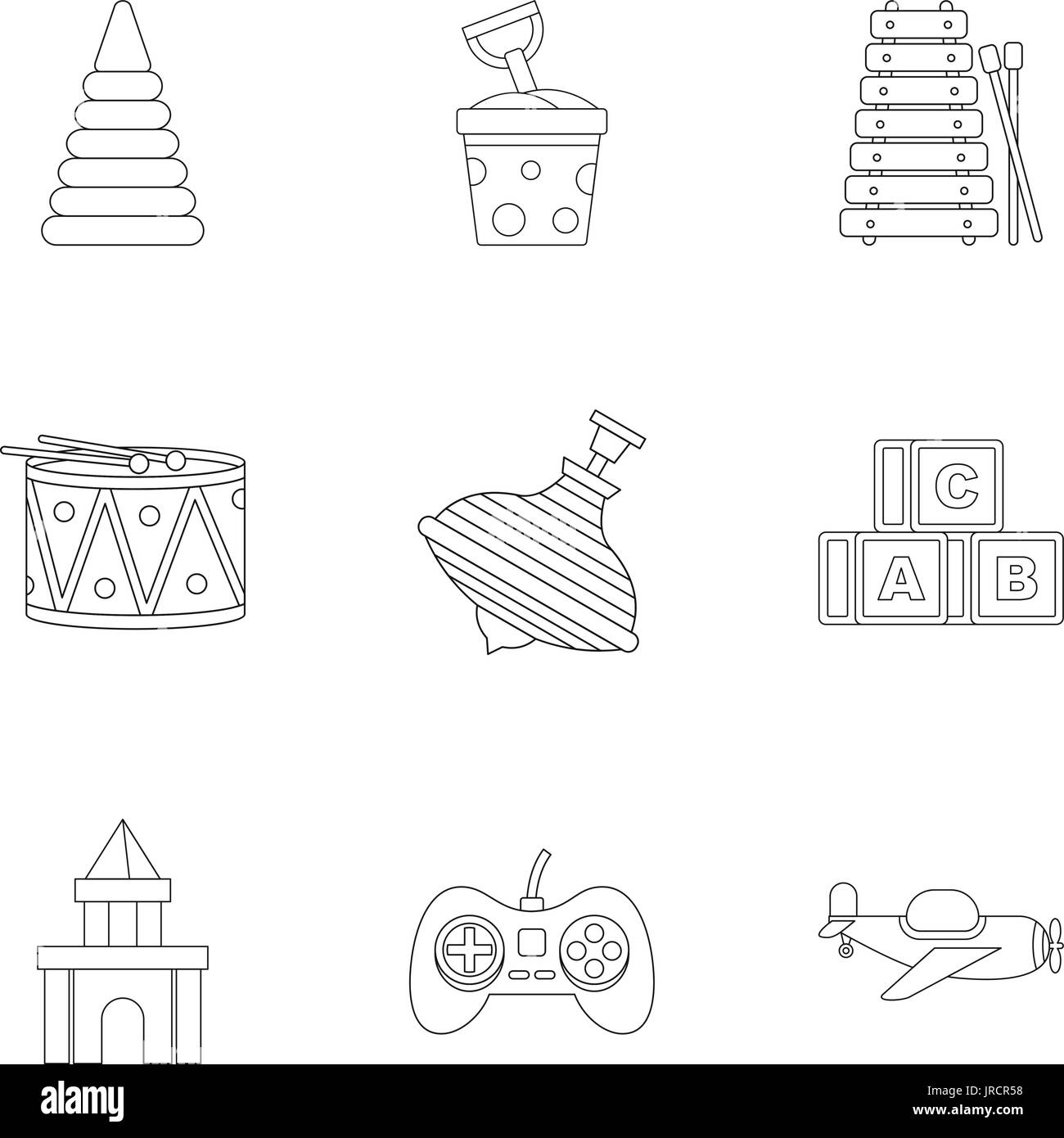 Children toys icon set, outline style Stock Vector Image & Art - Alamy