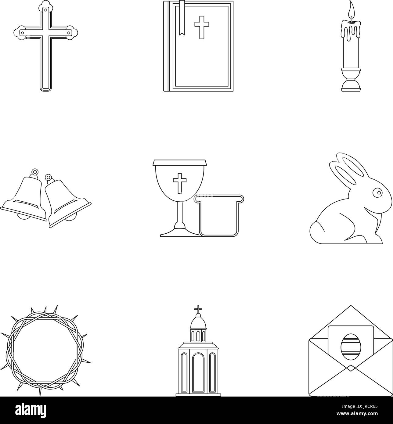 Easter holiday icon set, outline style Stock Vector Image & Art - Alamy