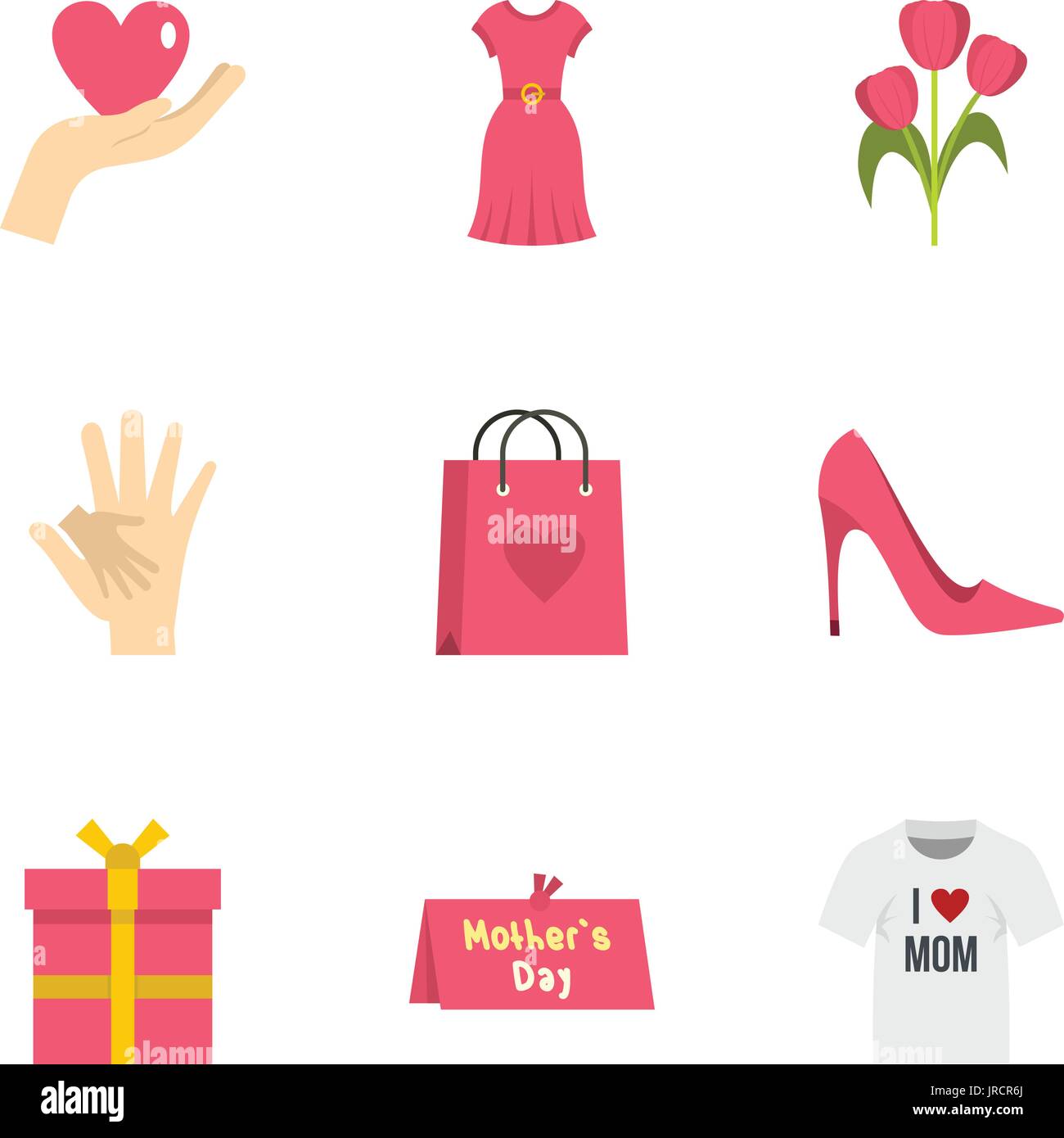 Happy mothers day icon set, flat style Stock Vector Image & Art - Alamy