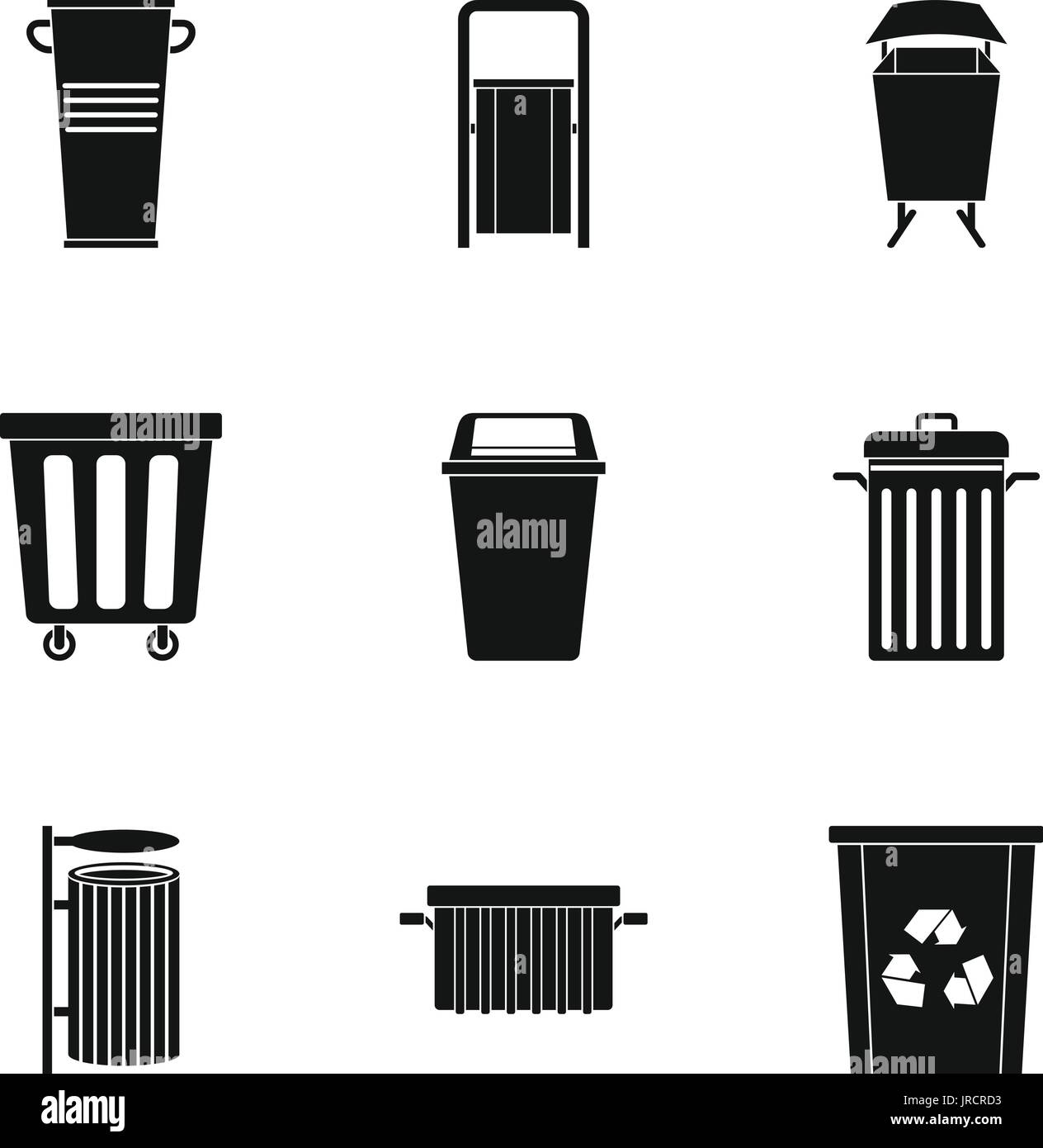Garbage can icon set, simple style Stock Vector Image & Art - Alamy