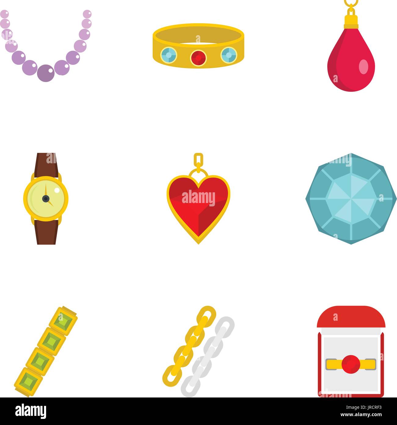 Bijou icon set, flat style Stock Vector Image & Art - Alamy