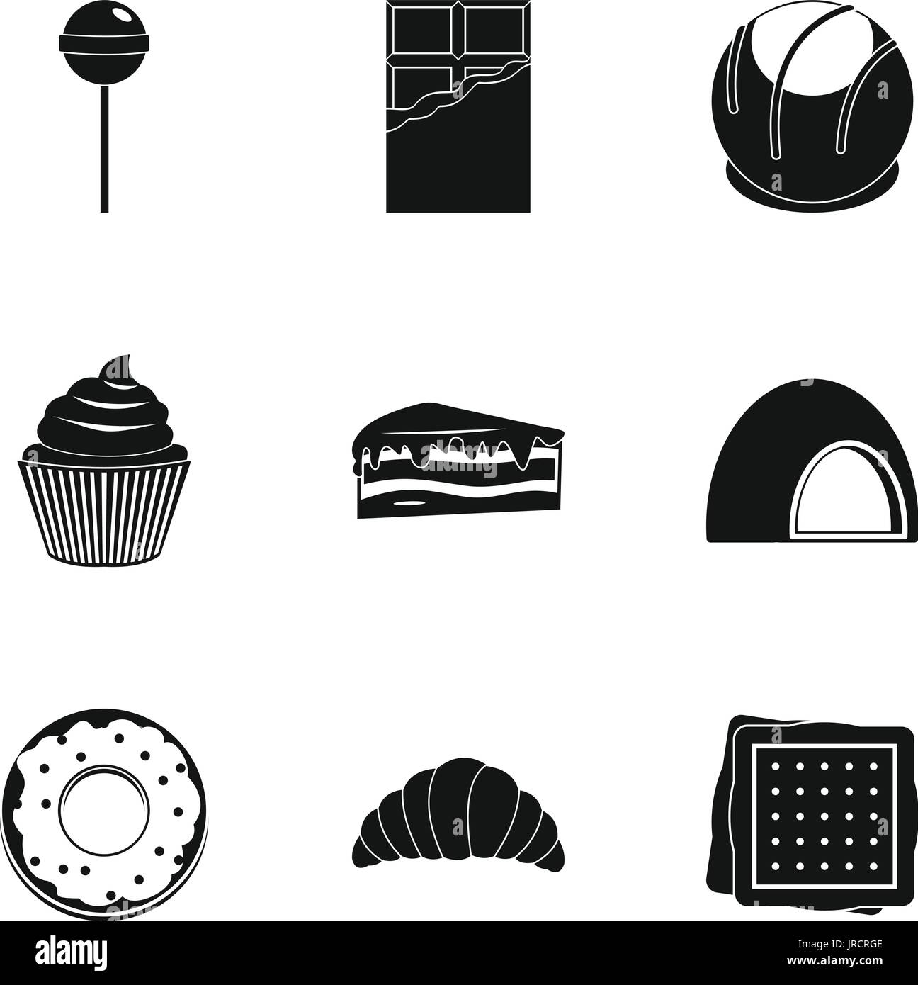 Sweets icon set, simple style Stock Vector Image & Art - Alamy