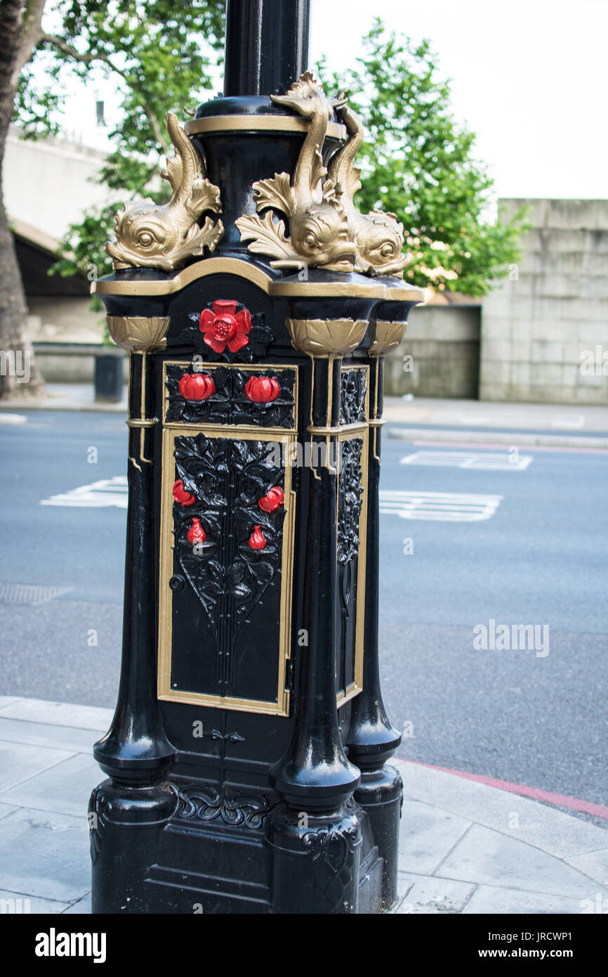 Lamp post embankment London Stock Photo - Alamy