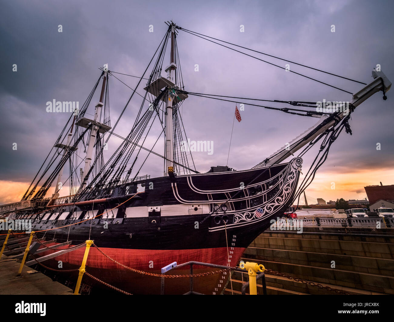 USS Constitution docked At Boston Harbor in Charlestown, Massachusetts ...