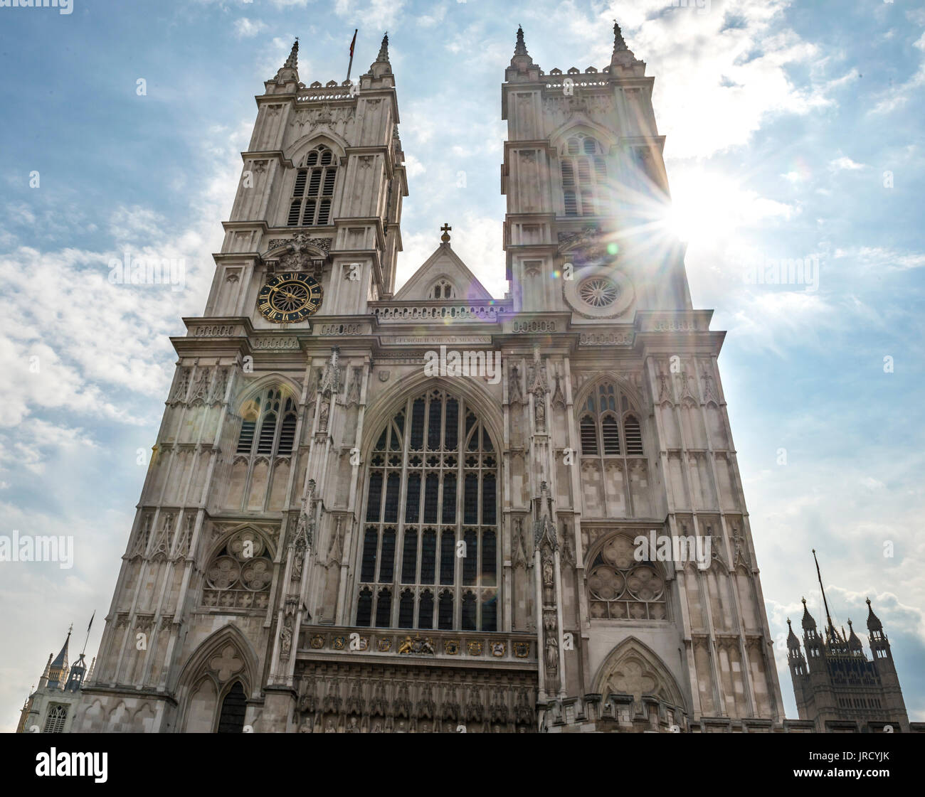 Double towers of Westminster Abbey, London, England, United Kingdom ...
