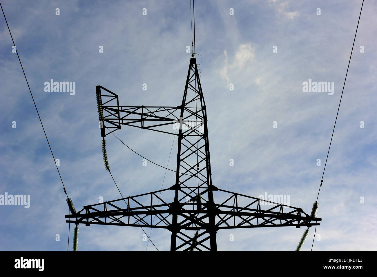 high-voltage transmission cables on electric poles Stock Photo - Alamy