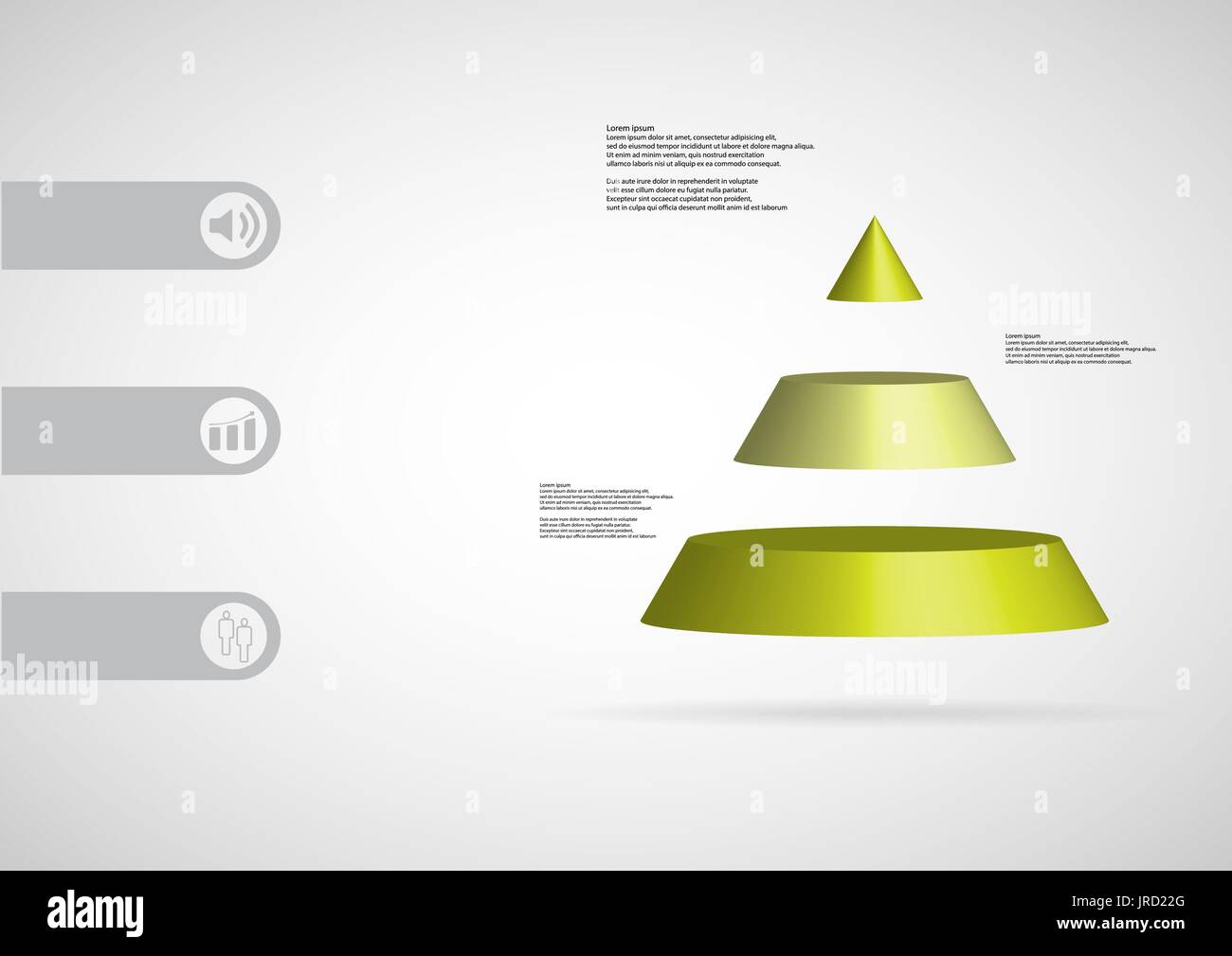 3D illustration infographic template with motif of cone triangle ...
