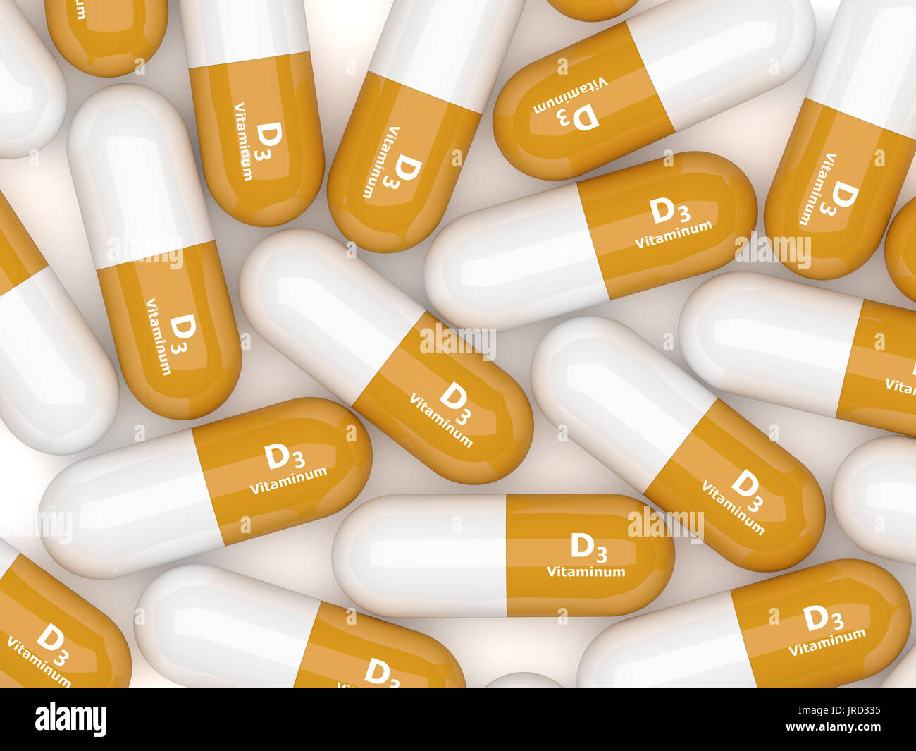3d render of vitamin d3 pills over white background Stock Photo - Alamy