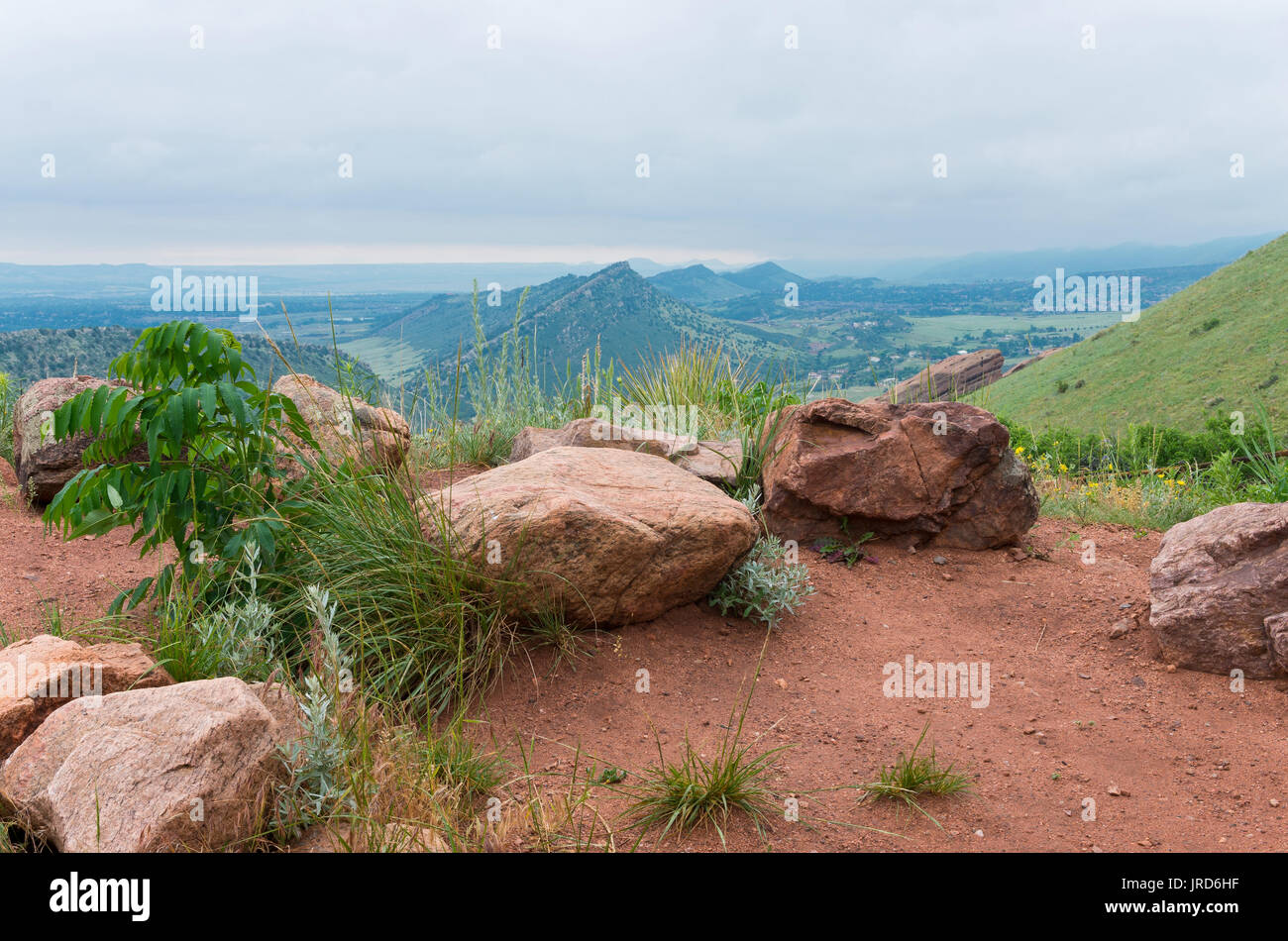 mountain range from overlook at red rocks park national historic ...