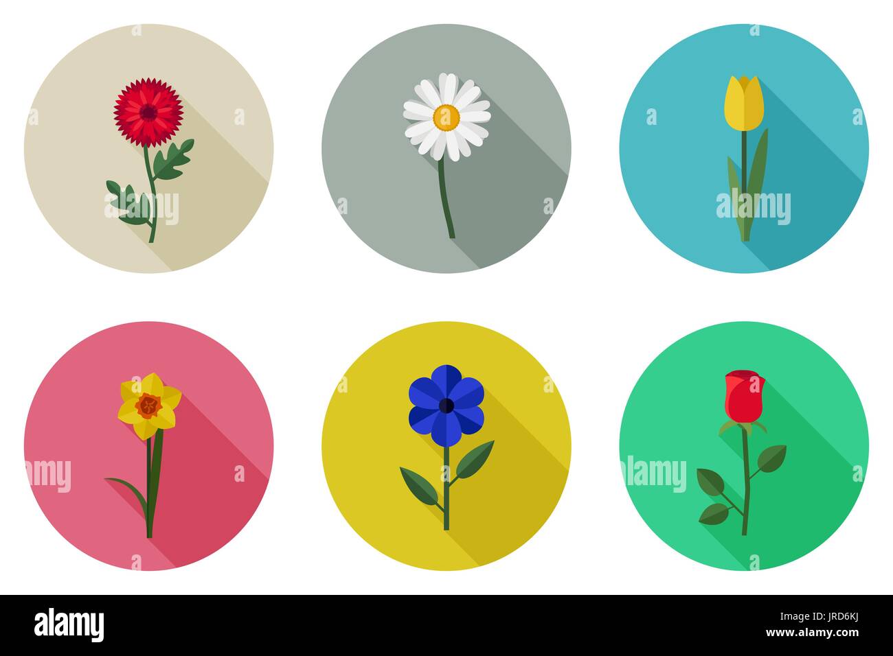 Flowers flat icons Stock Vector Image & Art - Alamy