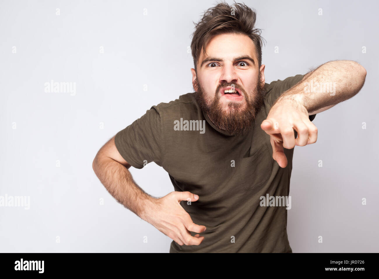 Bearded funny man angry hi-res stock photography and images - Alamy