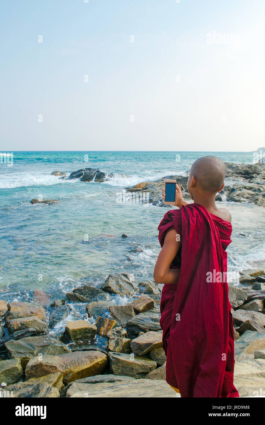 Buddhist Monk Phone High Resolution Stock Photography and Images - Alamy