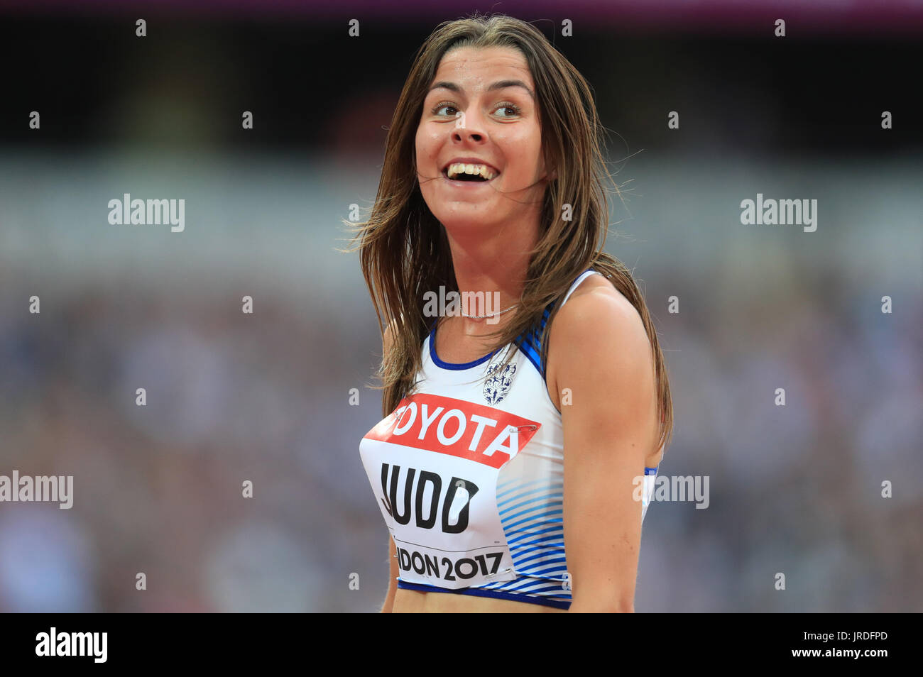 Great Britain's Jessica Judd celebrates qualifying during the Women's ...