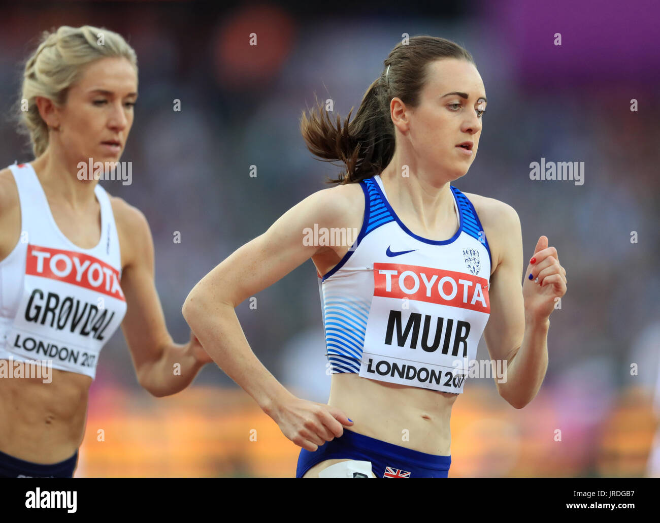 Great Britain's Laura Muir during the Women's 1500m heat two during day ...