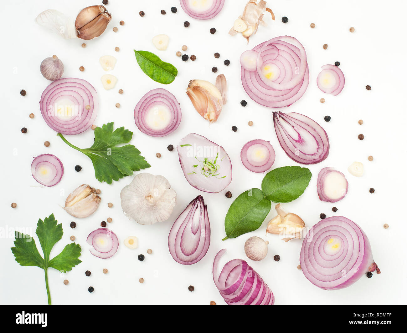 colorful spices asian food on white background Stock Photo - Alamy