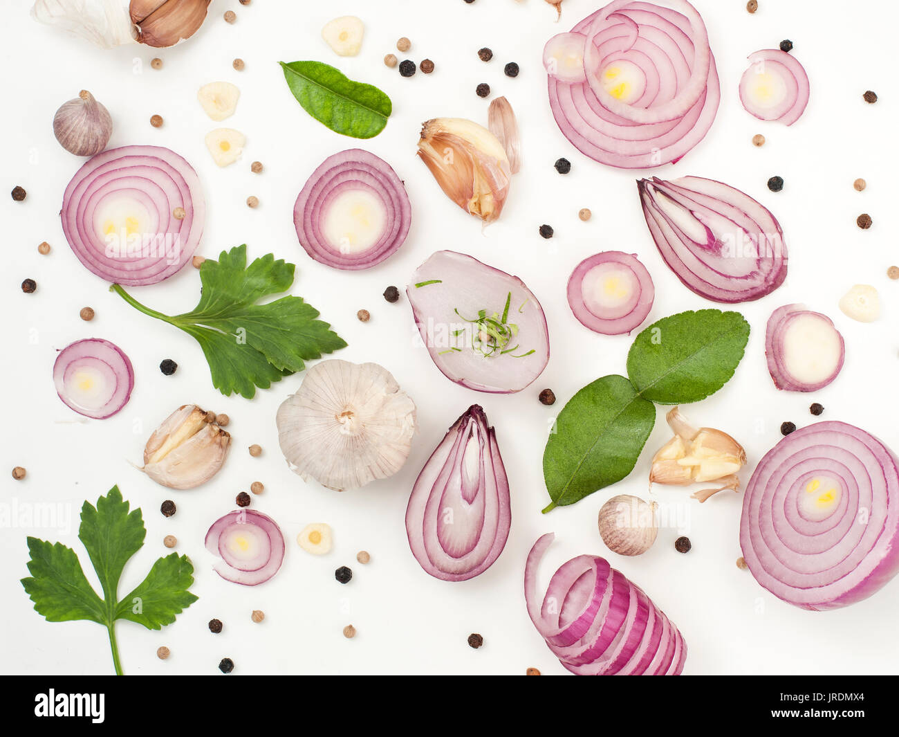 colorful spices asian food on white background Stock Photo - Alamy