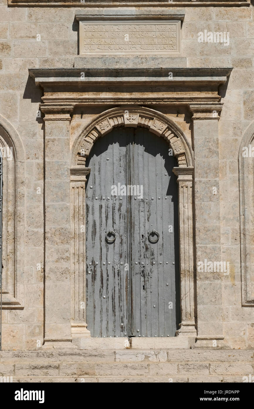 Doorway of the Church of the Holy Archangels, also known as Deir Al ...