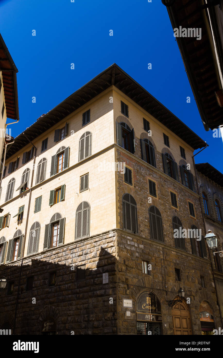 View up of a Florence apartment building. Florence, Italy, Europe Stock ...