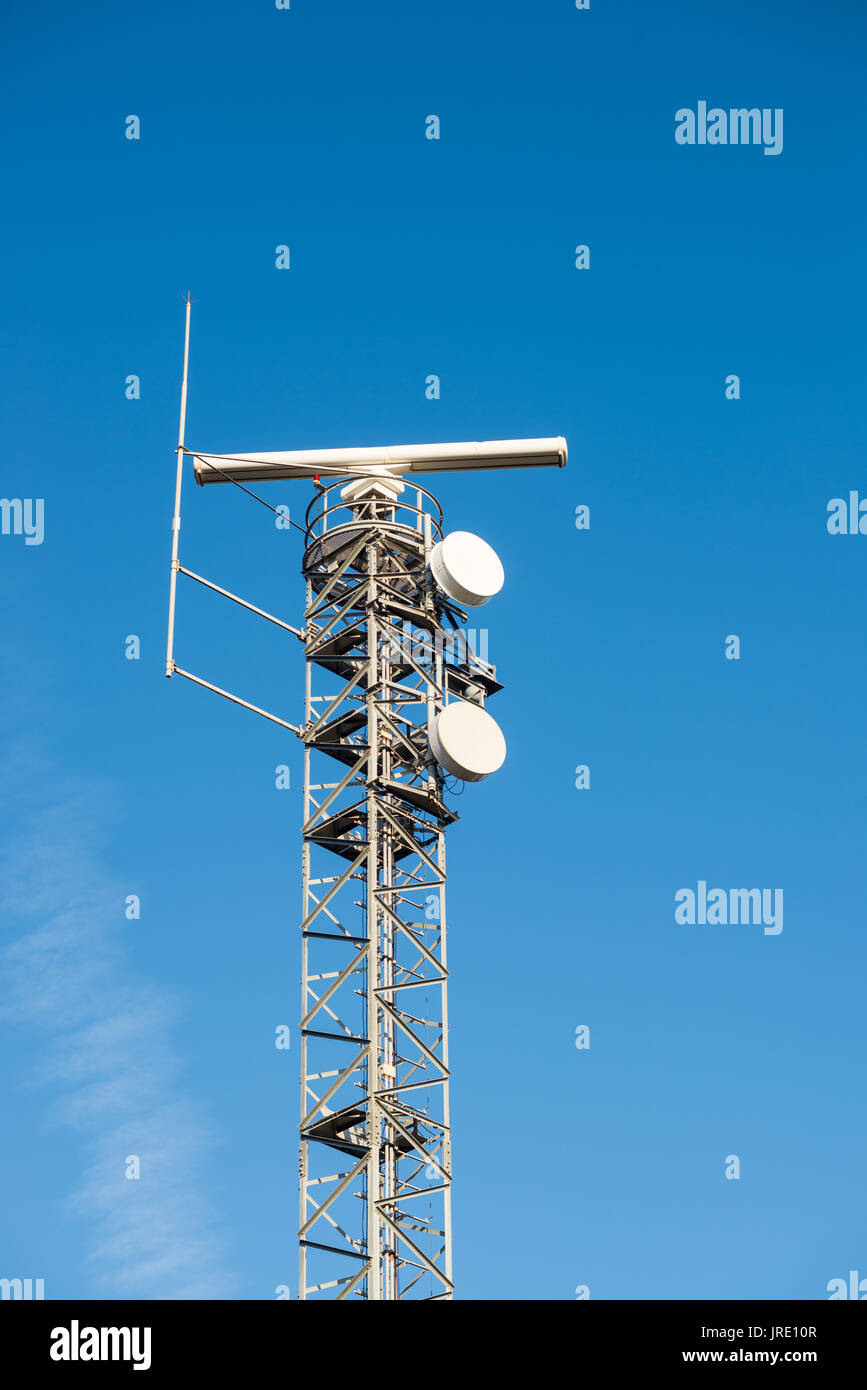 Large mast with radar rotating on top Stock Photo - Alamy