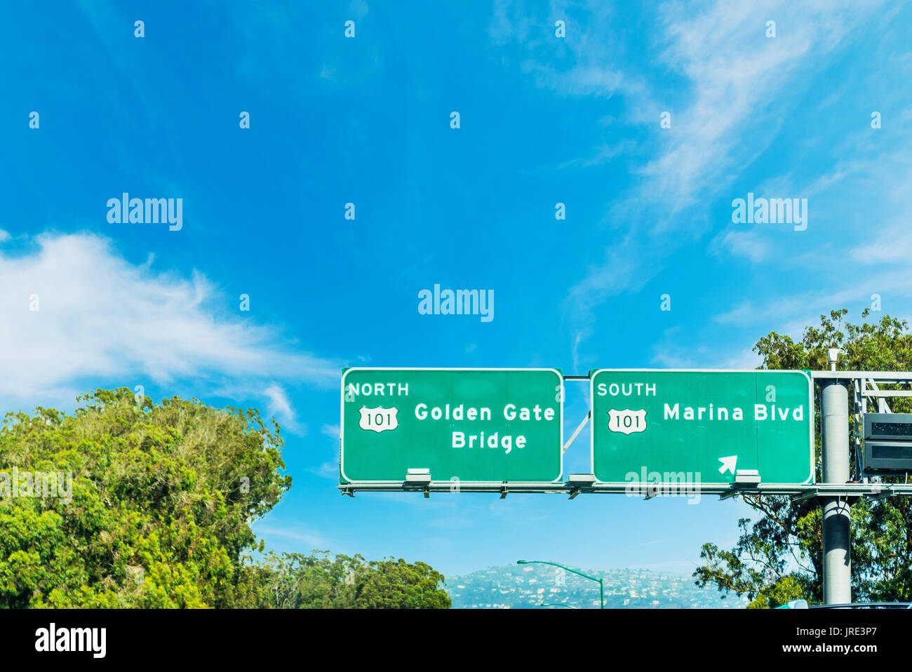 San Francisco 101 Freeway Sign High Resolution Stock Photography and ...