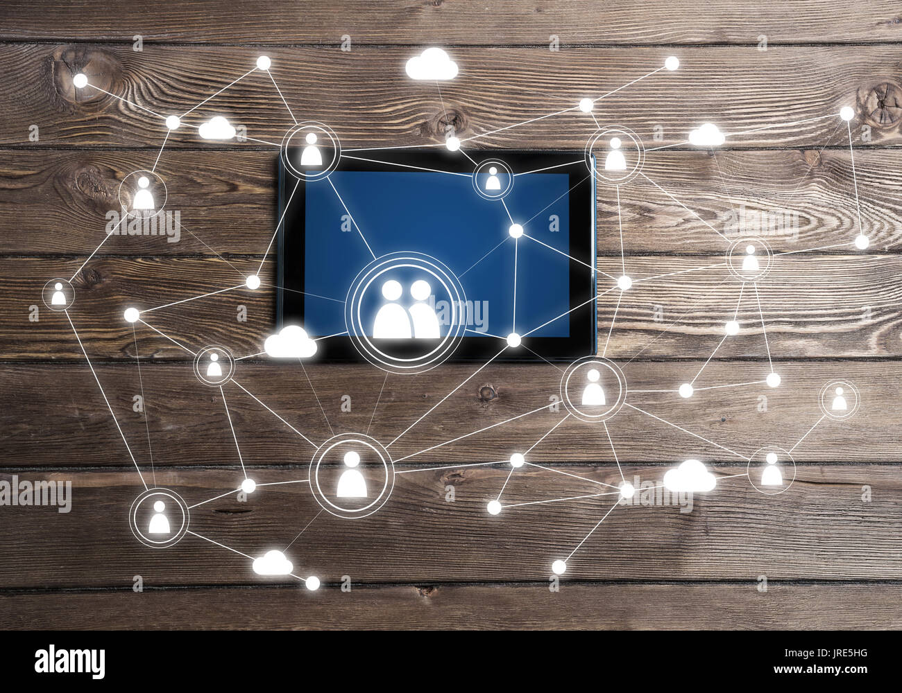 Concept of social communication and networking with social connection ...